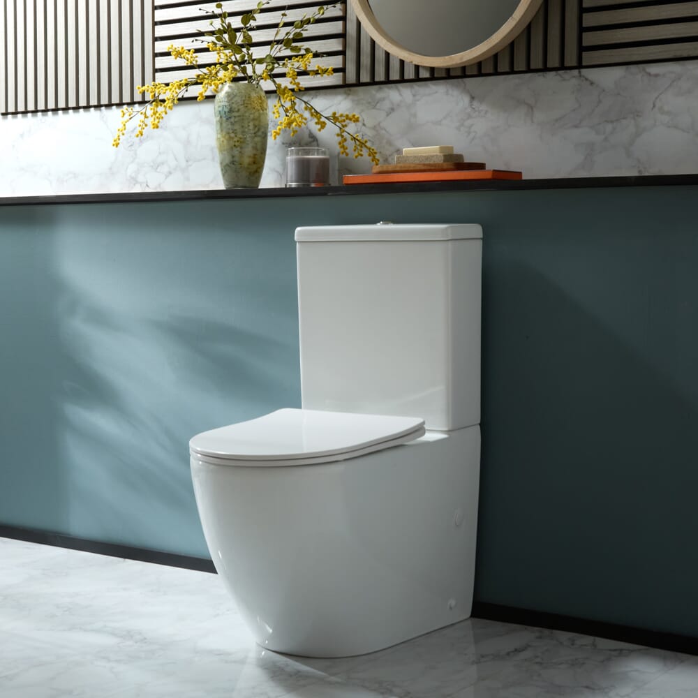 Sanitario WC Monoblocco Moderno con Sedile a Chiusura Ammortizzata e ...