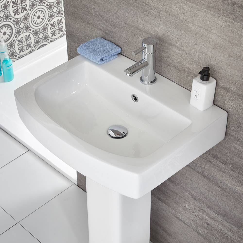 Set Bagno Moderno Completo di Sanitario Filo Parete e Lavabo con ...