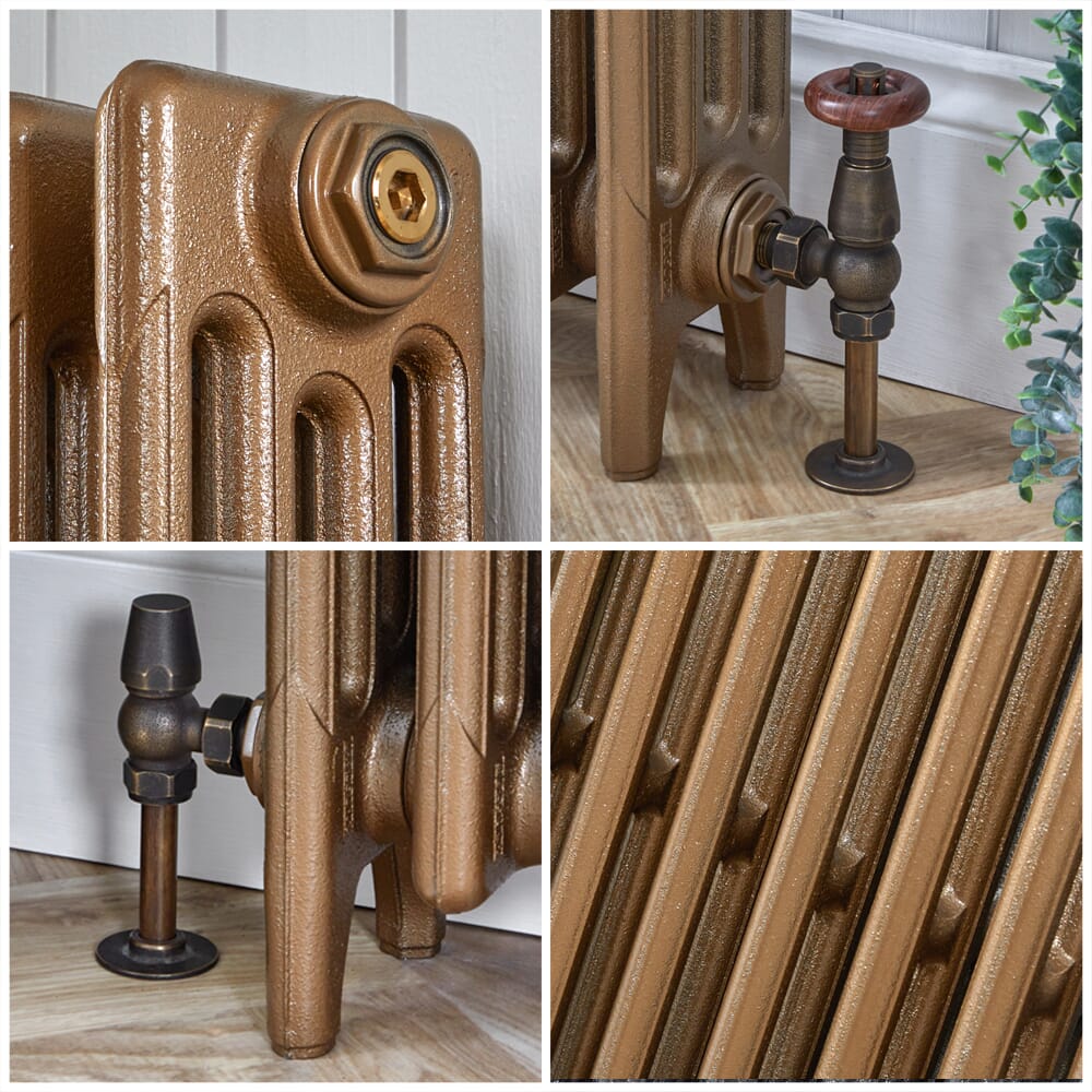 Radiatore in Ghisa a 4 Colonne - 760 mm di Altezza - Oro Bruciato ...