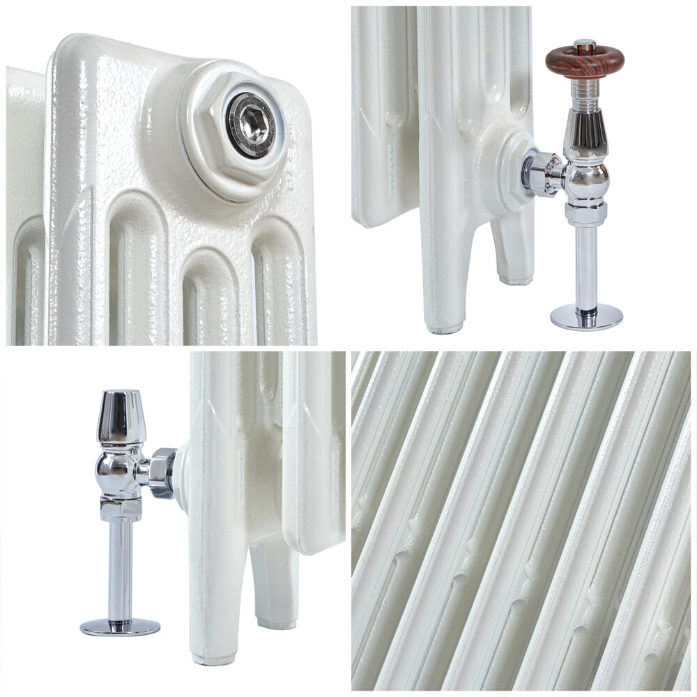 Radiatore in Ghisa a 4 Colonne - 760 mm di Altezza - Porcellana Bianca ...
