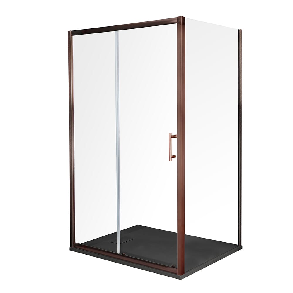 Box Box Doccia Angolare con Porta Scorrevole e Piatto Doccia Effetto ...