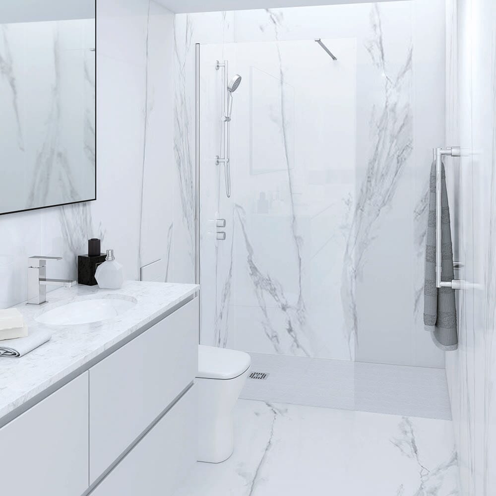 Box Doccia Walk-in Cromato con Piatto Doccia - Scelta di Dimensioni e ...